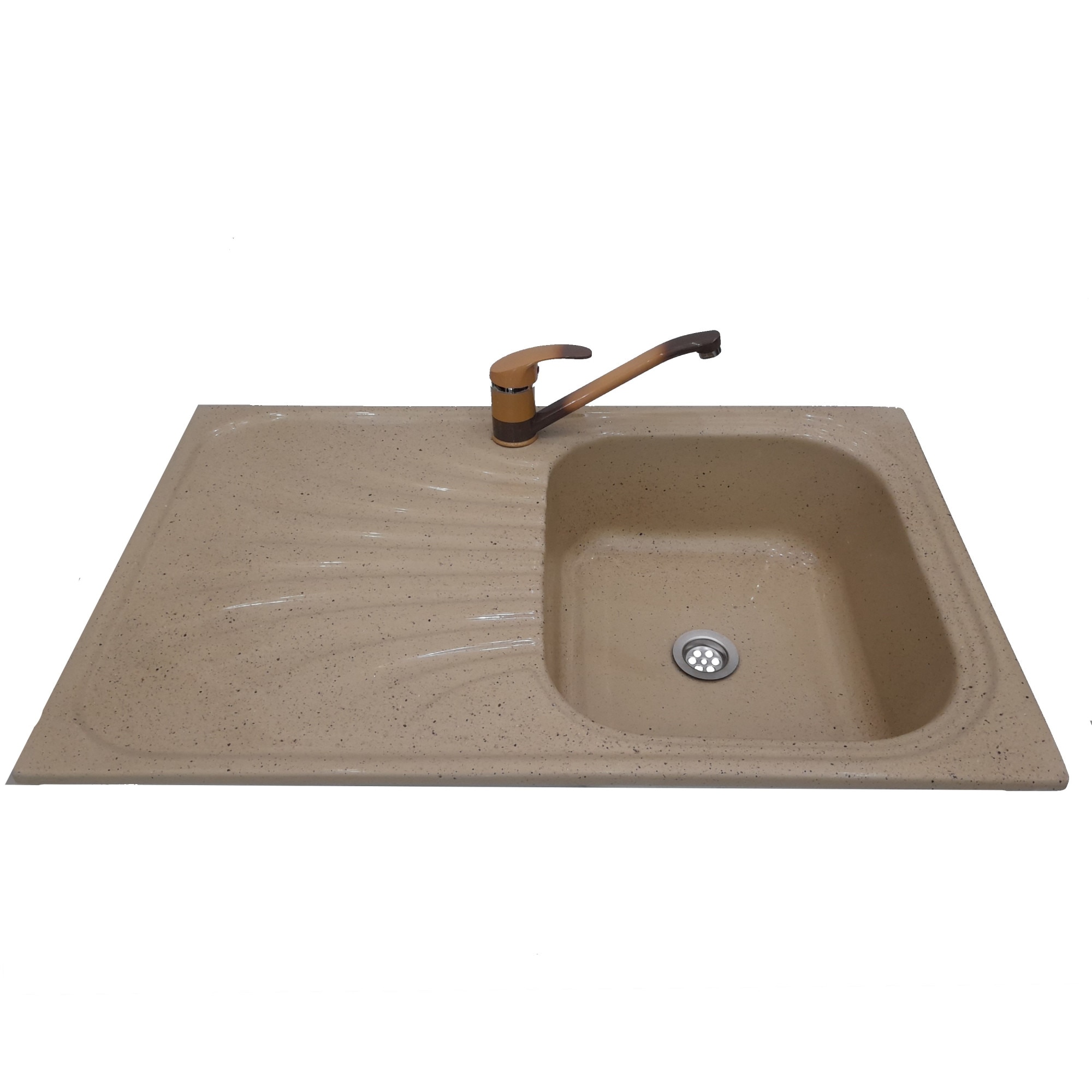 Chiuveta de bucatarie, din compozit, bej nisipiu marmorat, 800 x 500 mm ...