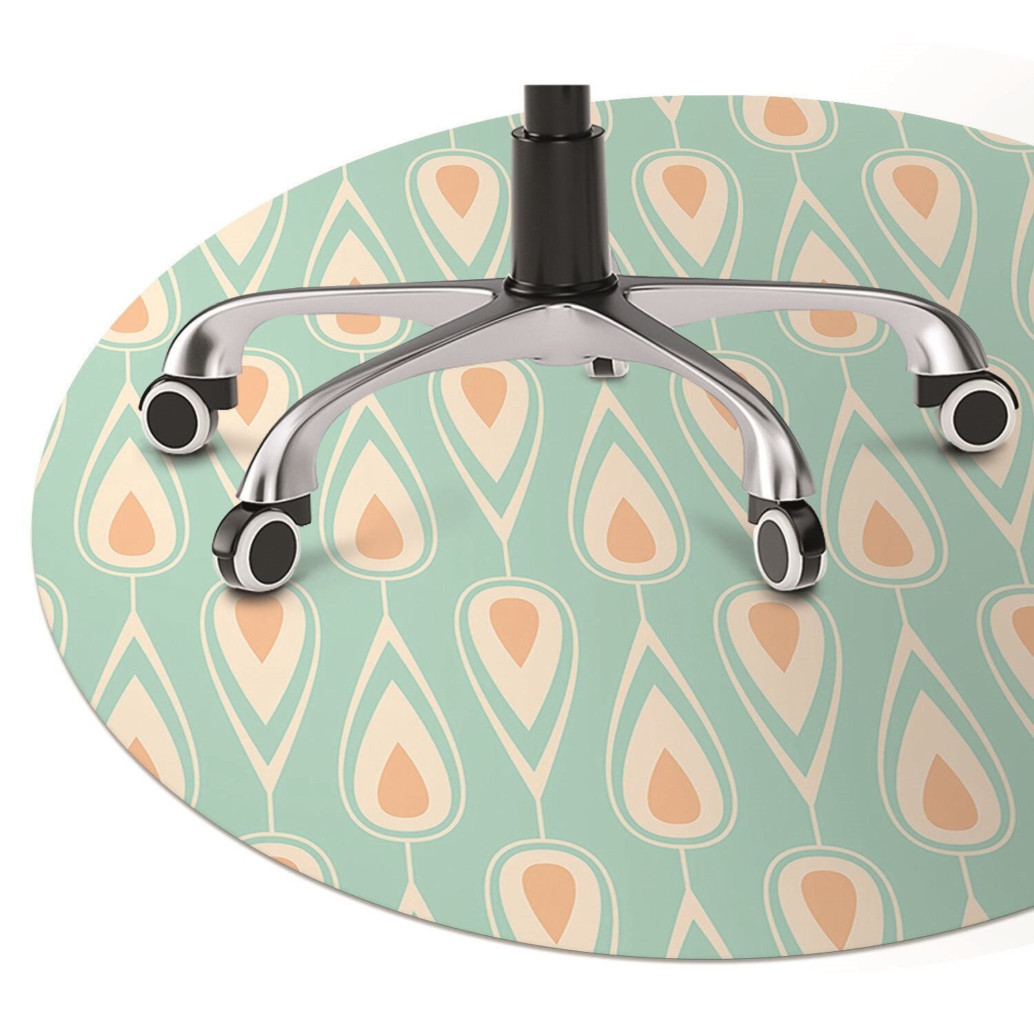 Covor pentru scaun de birou, rotund, model in stil retro, omat-3959 ...