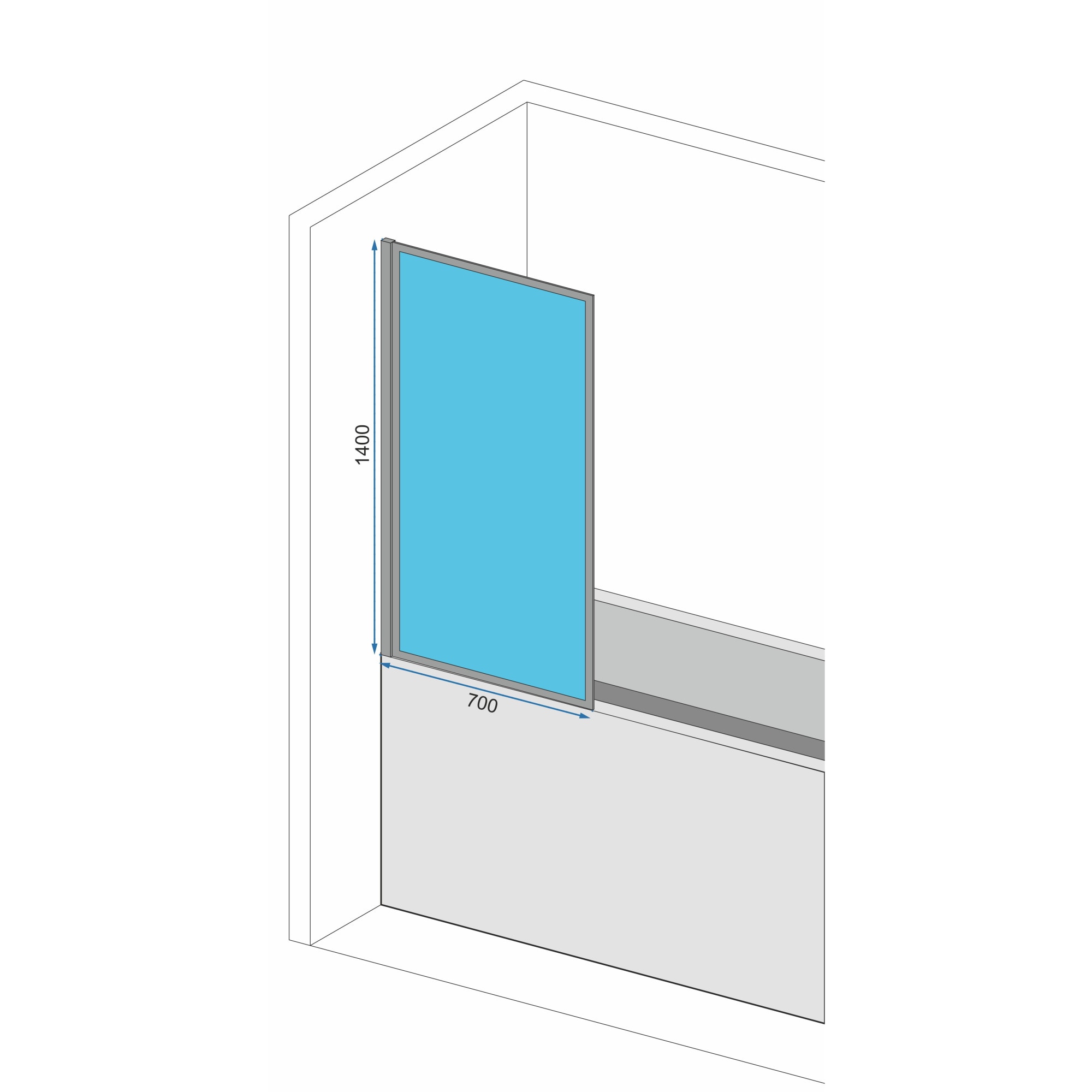 Paravan cada Lagos fix 80 cm, transparent - eMAG.ro