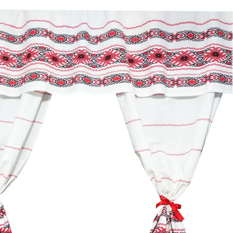 Perdea de bucatarie, "Oltenia" bumbac 100%, 200x150cm - eMAG.ro