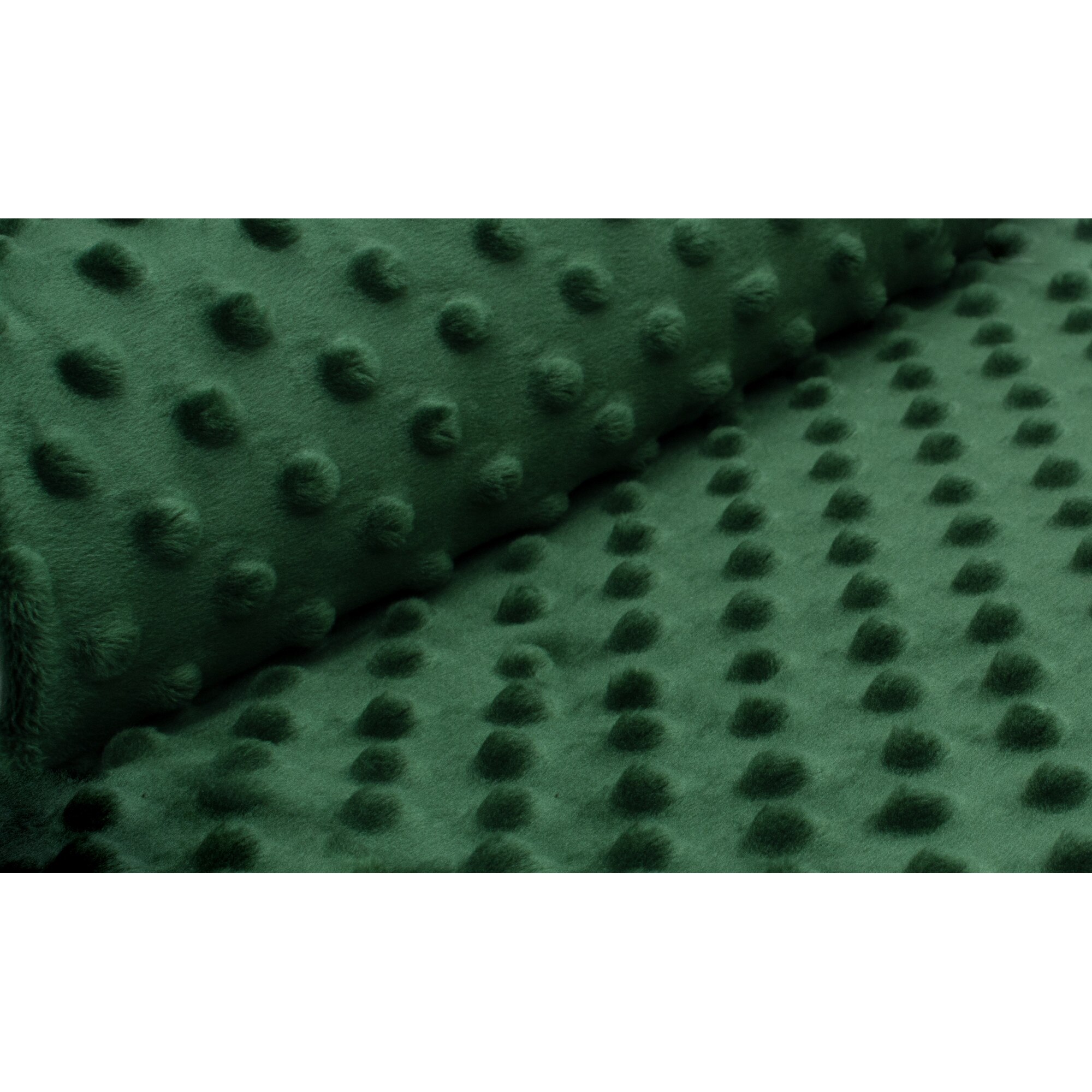 Tricotaje Polare Minky Puncte, Verde padure 50 cm x 155 cm - eMAG.ro