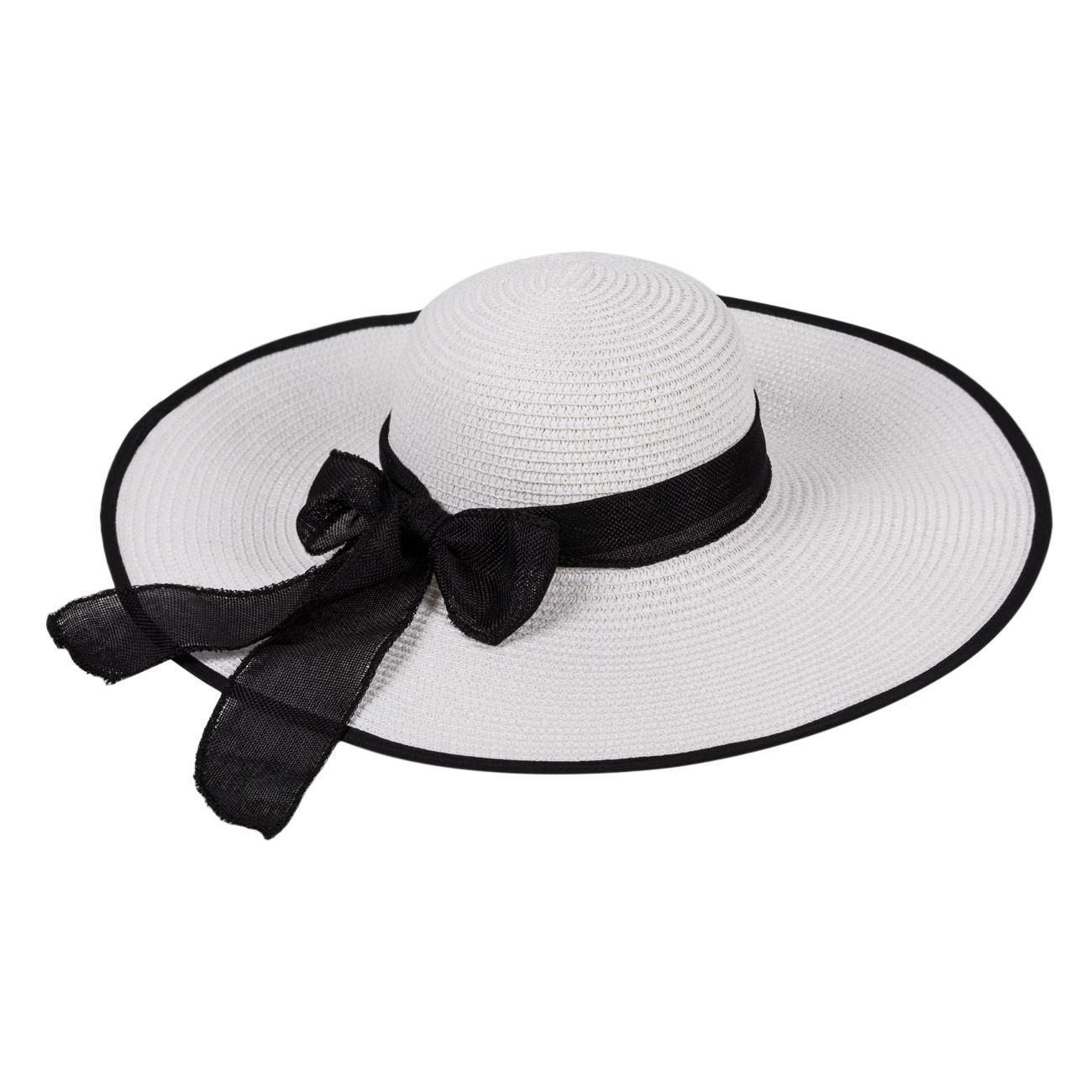 Palarie alba cu panglica neagra, Lioness, marime 57 - eMAG.ro