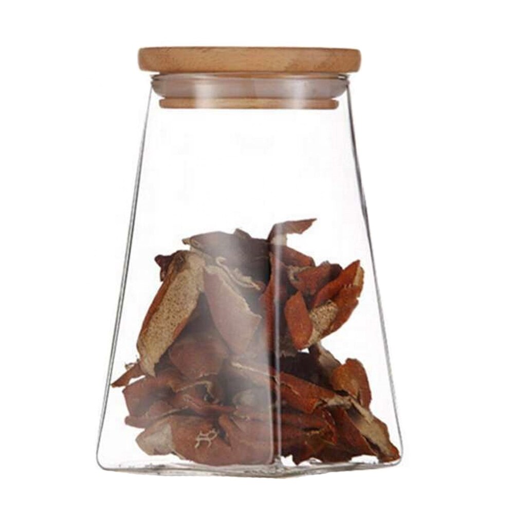 Recipient cu capac bambus Quasar & Co.®, 500 ml, borcan de sticla cu ...