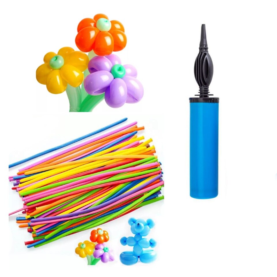 Set 100 baloane multicolor, It's Party Time, latex, pentru modelaj ...