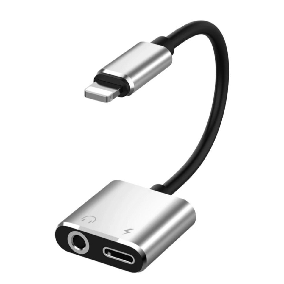 Adaptor Lightning iPhone 2 in 1 Casti si Incarcator, Argintiu - eMAG.ro
