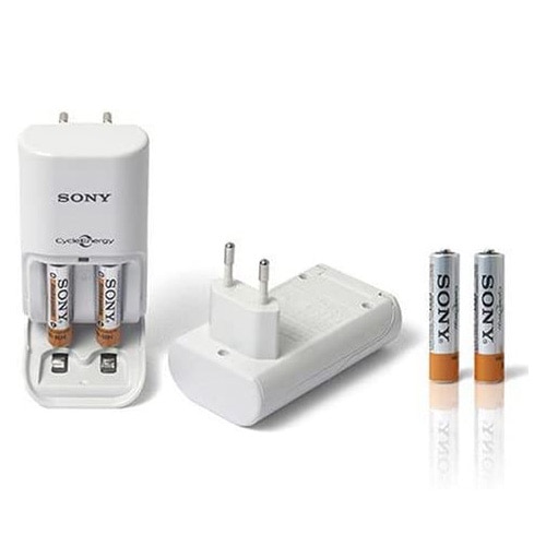 Incarcator compact AA/AAA Sony cu 2 x AAA 900 mAh, baterii incluse ...