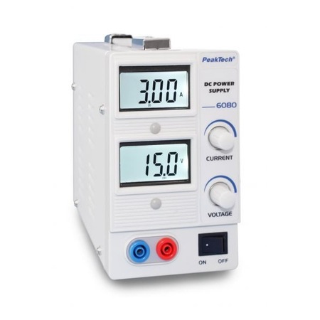 Sursa de laborator 0-15V/0-3A Peaktech P6080 Afisaj dual-LCD - eMAG.ro