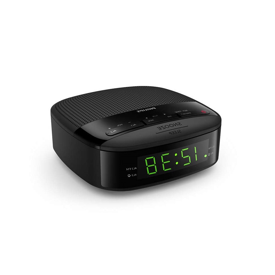 Radio cu ceas Philips cu Alarma dubla, Tuner FM Digital, Afisaj LED ...