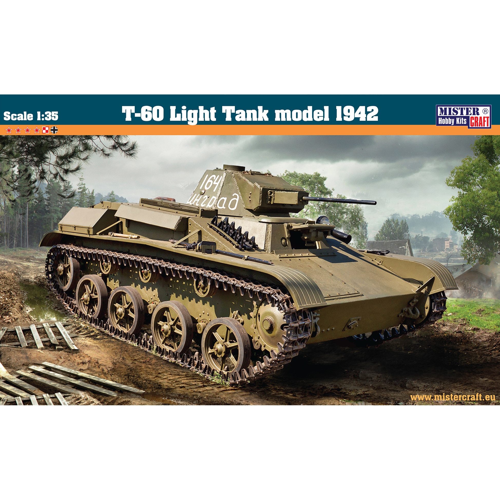 Macheta Militara de construit MisterCraft T-60 Russian Light tank model ...