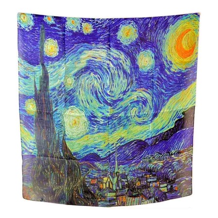 Esarfa saten VAN GOGH "Noapte instelata", 70 x 70 cm - eMAG.ro