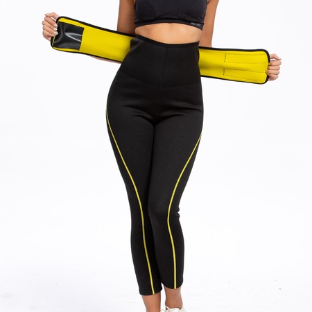Pantaloni Fitness cu centura incorporata pentru slabit femei, SlimBody ...