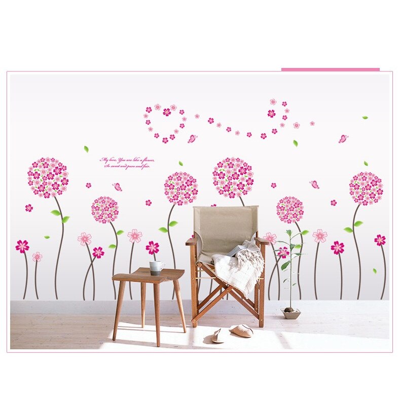 Sticker decorativ, Flori roz, 130 cm, 702STK - eMAG.ro