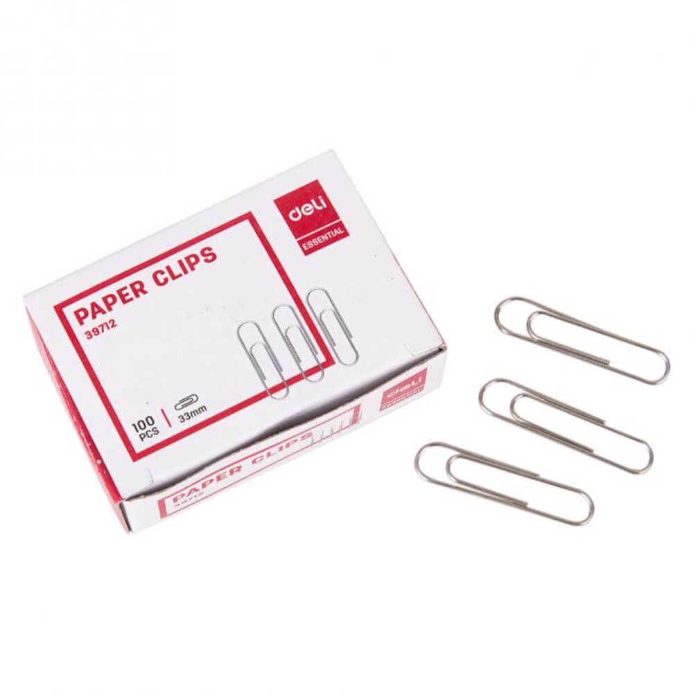 Cutie 100 Agrafe de Birou DELI Essential, Crom, 33 mm - eMAG.ro