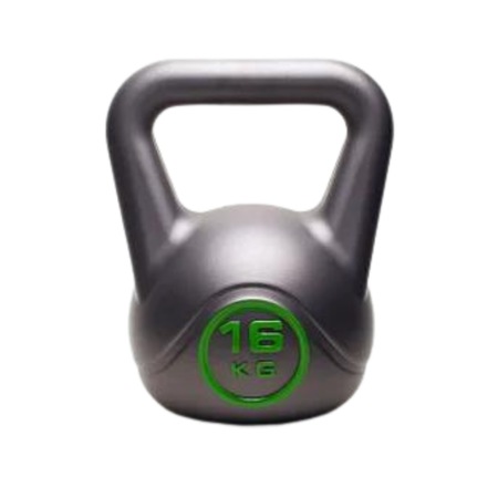 Gantera, Kettlebell TIN ASTEN 16kg, gri/verde - eMAG.ro