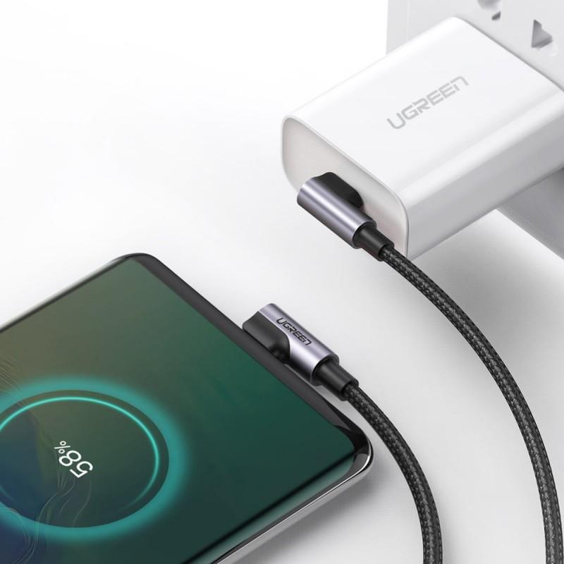 Cablu pentru incarcare si transfer de date UGREEN Elbow US323, 2x USB Type-C, Quick Charge ...