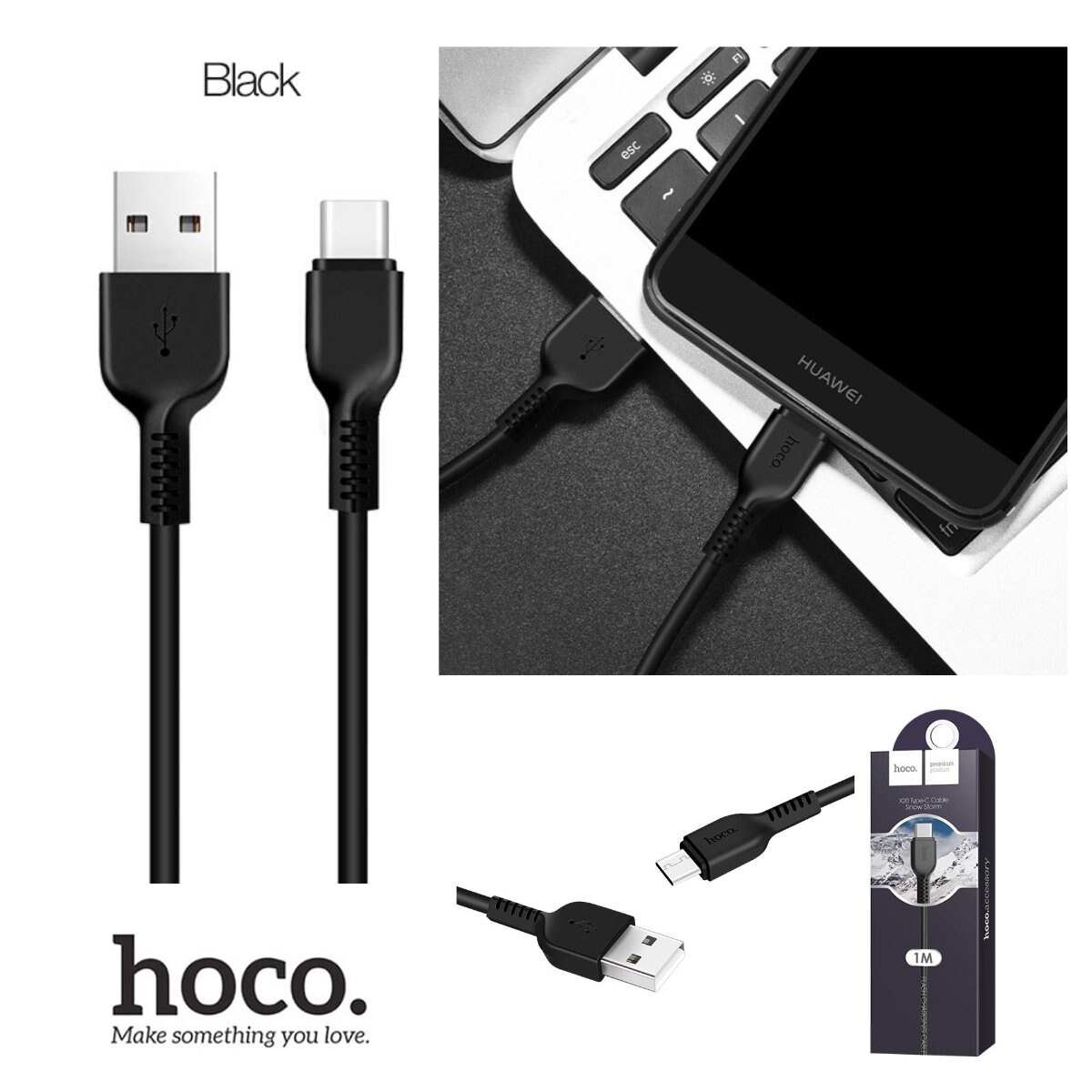 Cablu cu conectori USB tata la USB Tip C tata, HOCO X20 Exotic Radiance ...