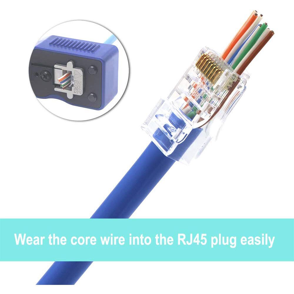 Set mufe modulara RJ45 sertizare 8 pini 8 contacte Pass-through CAT5 ...