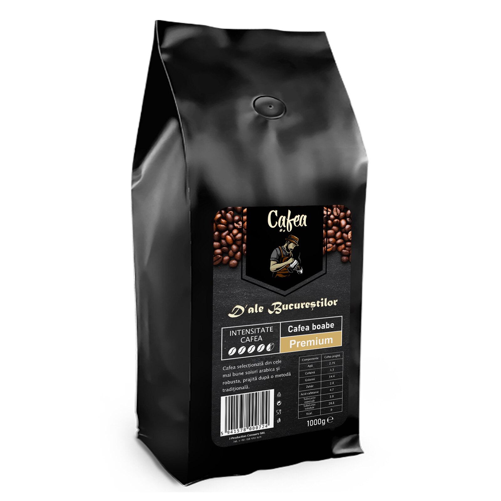 Cafea Boabe D'ale Bucurestilor Premium, 1kg - eMAG.ro