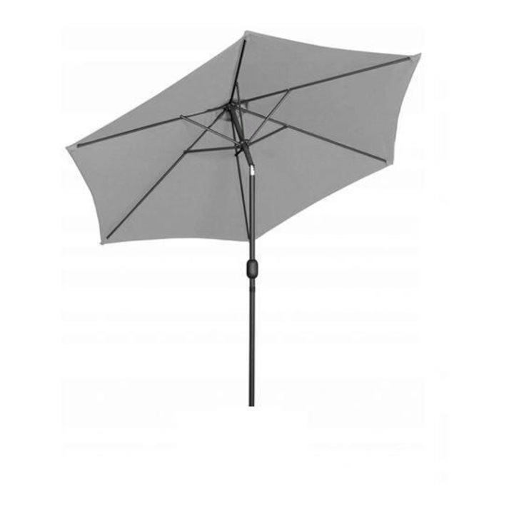 Umbrela gradina/terasa, cu inclinatie, gri, 300 cm - eMAG.ro