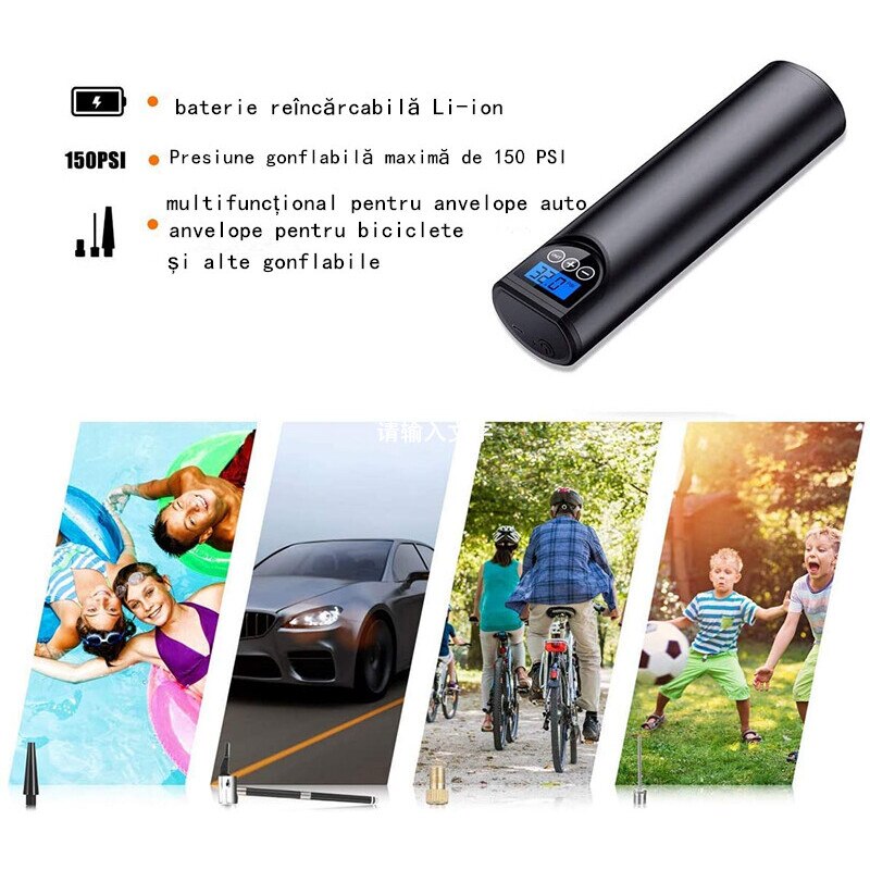 Pompa electrica pentru anvelope, Swissant 150 PSI, LCD digital, USB ...