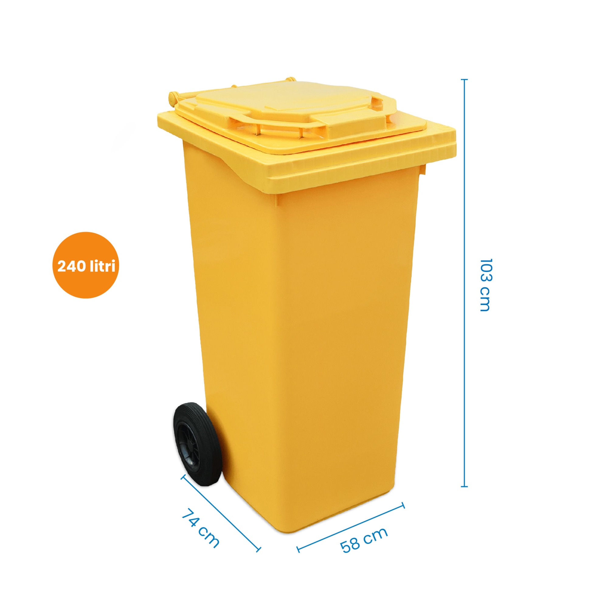 Pubela profesionala rezistenta, 240 l, IdealStore EcoPub, cu capac ...