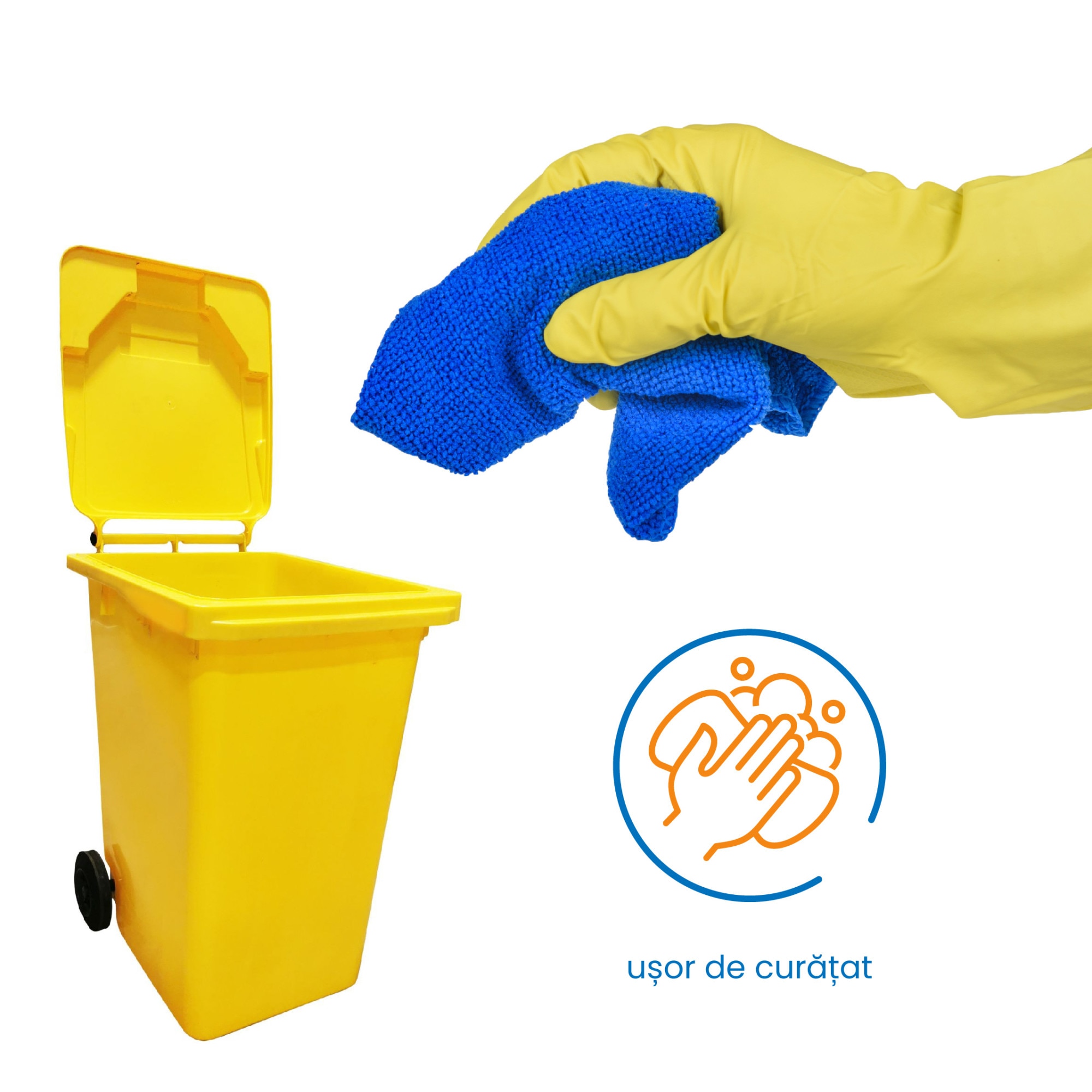 Pubela profesionala rezistenta, 240 l, IdealStore EcoPub, cu capac ...