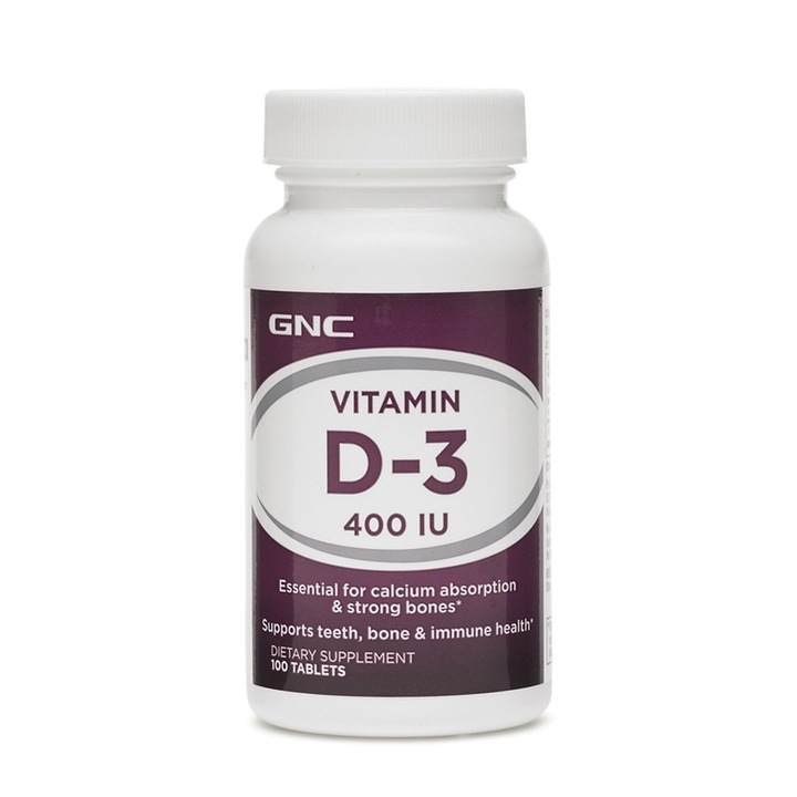GNC Vitamin D-3 400 IU, Vitamina D-3 Colecalciferol 400 UI, 100 tb ...