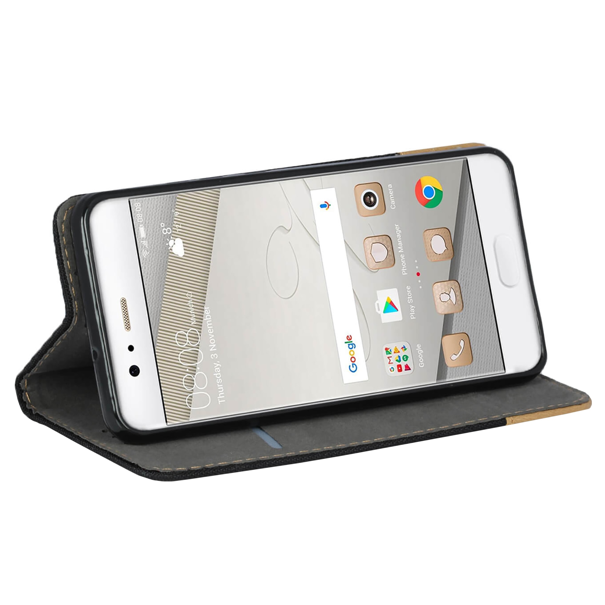 Husa pentru Huawei P10 Plus, Piele sintetica, TPU, Negru - eMAG.ro