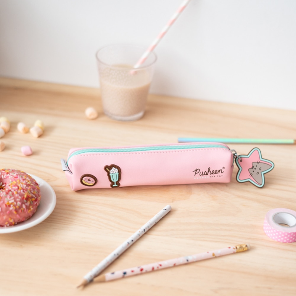 Penar Pusheen ,roz, inchidere cu fermoar, 20x5x6 cm - eMAG.ro