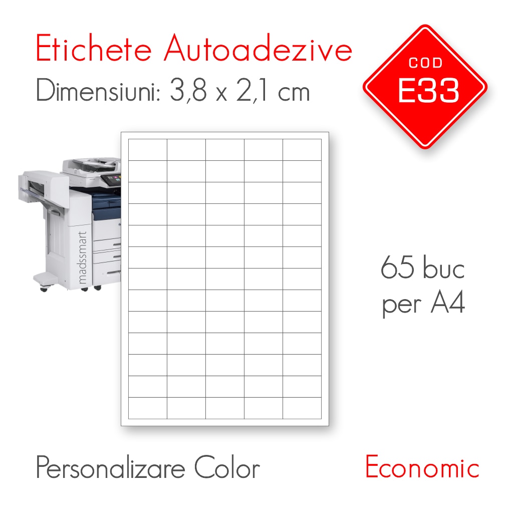 Set 650 buc, Etichete Autoadezive Personalizate, 3,8 x 2,1 cm, Color ...