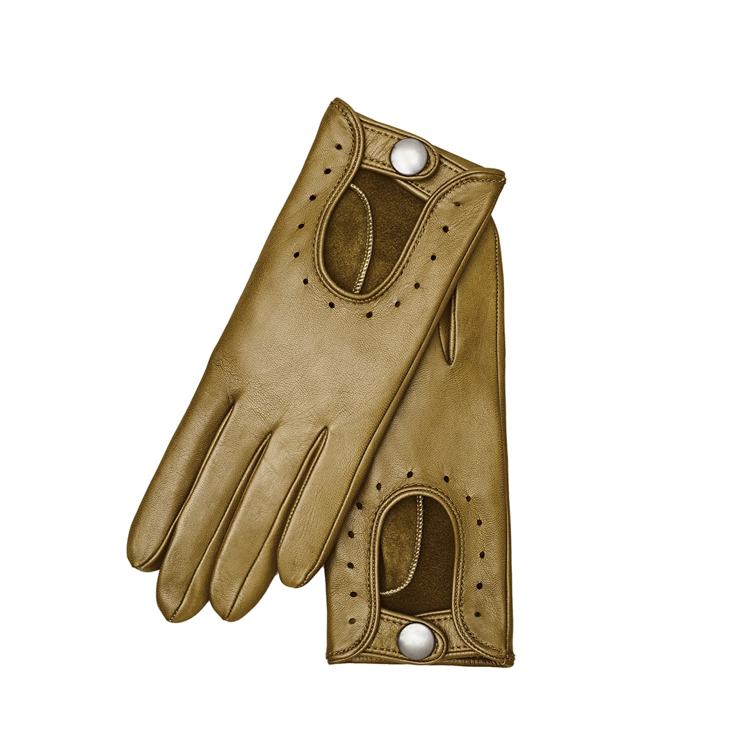 Manusi de condus pentru femei, piele nappa, model Klara, Olive, marimea ...