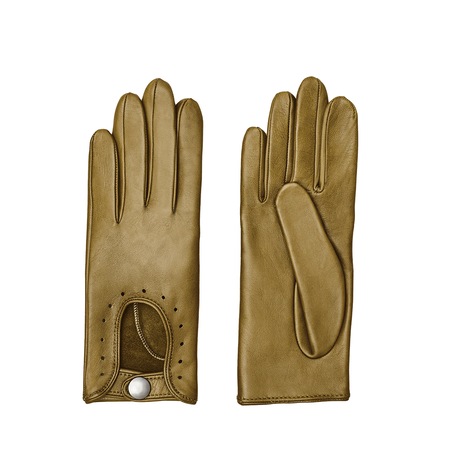 Manusi de condus pentru femei, piele nappa, model Klara, Olive, marimea ...