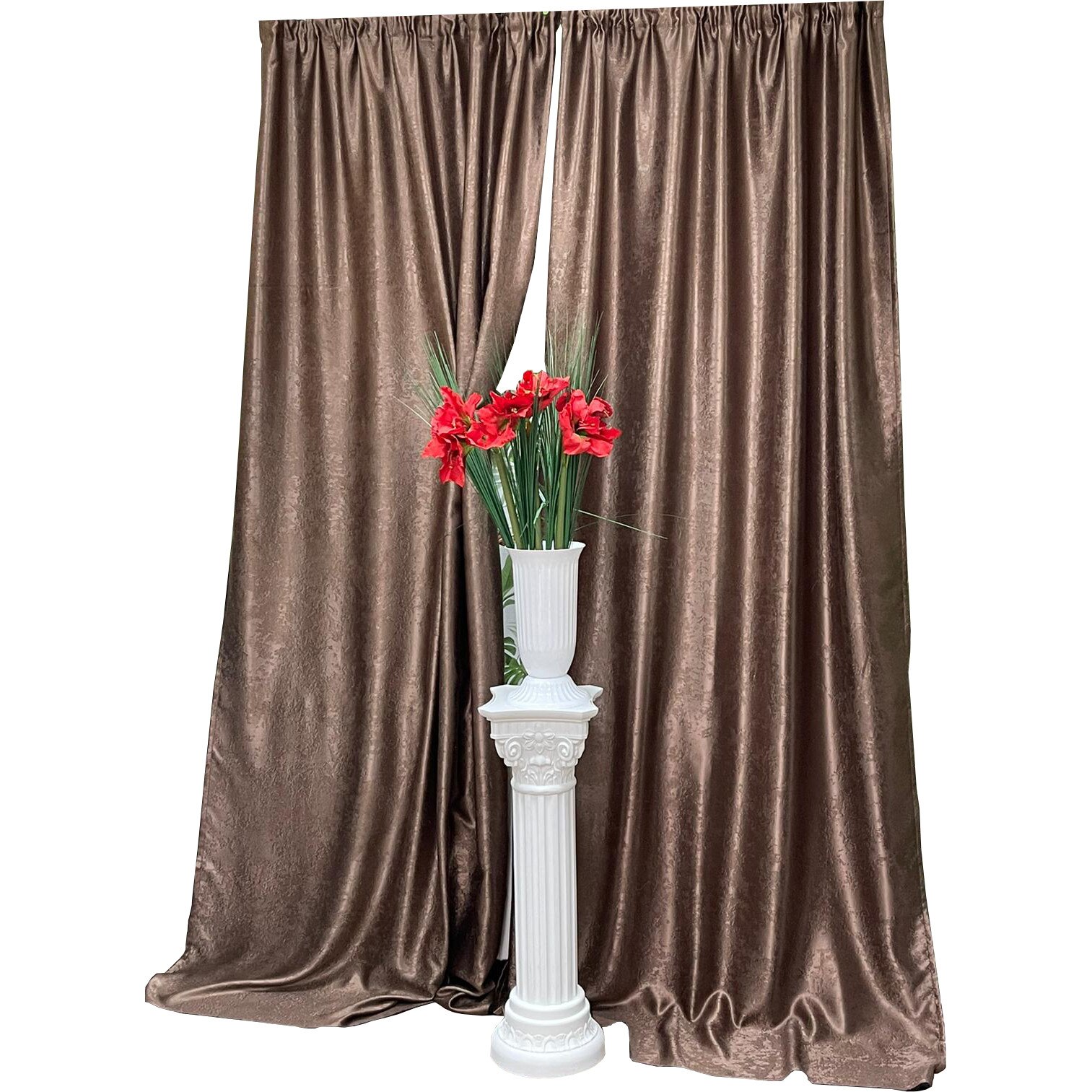 Set draperie black-out Bright Beige cu bride de prindere si cu rejansa ...