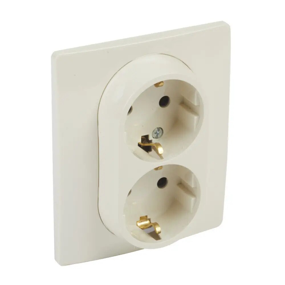 Priza, Legrand, Niloe 2×2P+F, (surub), Bej - eMAG.ro