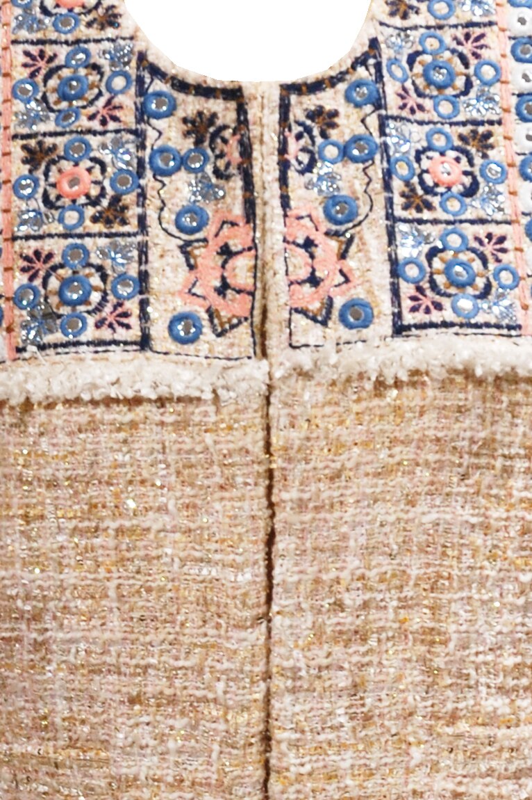 Sacou femei, model stofa chanel bej cu fir argintiu, M - eMAG.ro