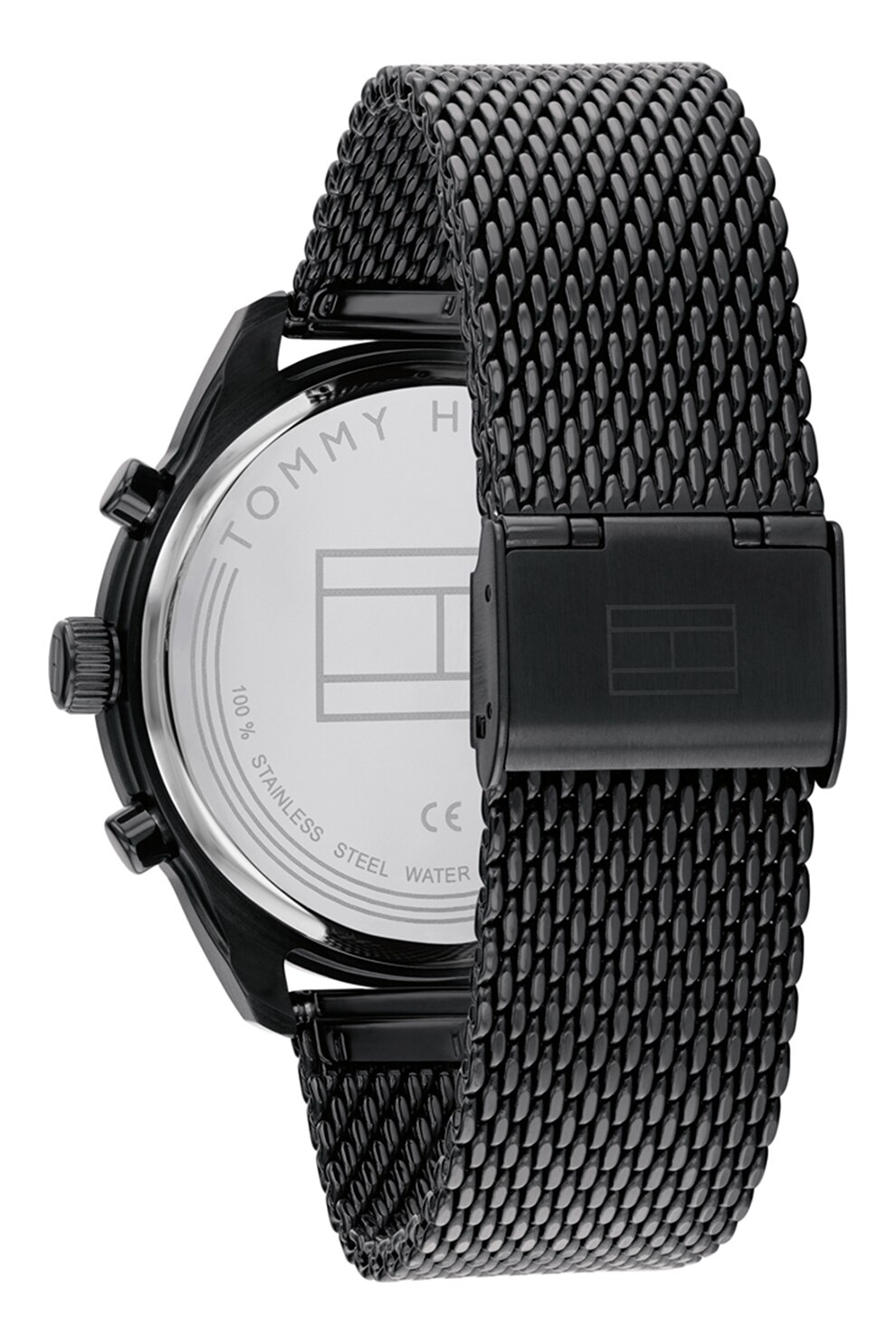 Tommy Hilfiger, Ceas cu o bratara cu model plasa, Negru - eMAG.ro