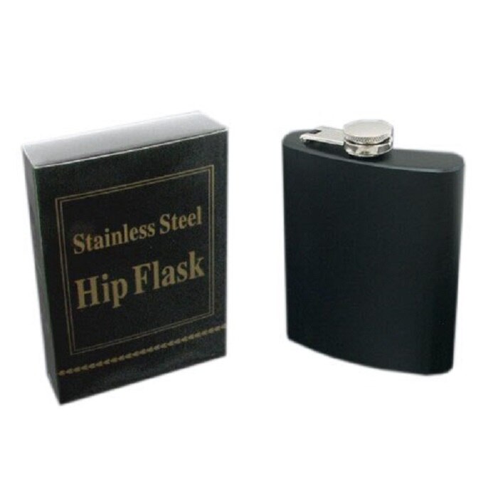 Plosca portabila metalica neagra, de 200 ml ideal pentru camping ...