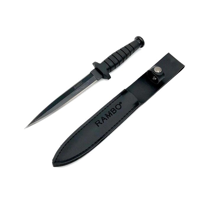 Cutit tip baioneta Rambo VI, lama dubla, teaca negra, 31 cm - eMAG.ro