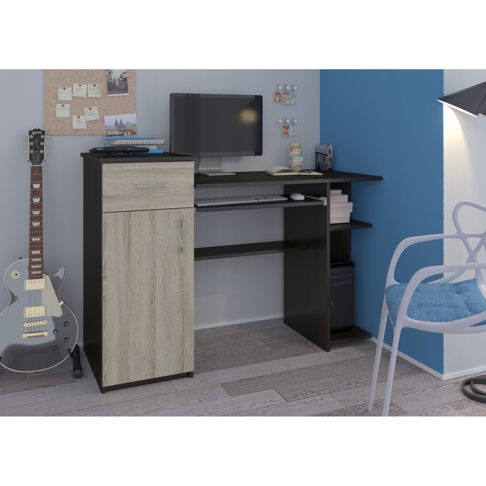 Birou, PVC, N-8 WENGE MIX SONOMA, 76x120x50 - eMAG.ro