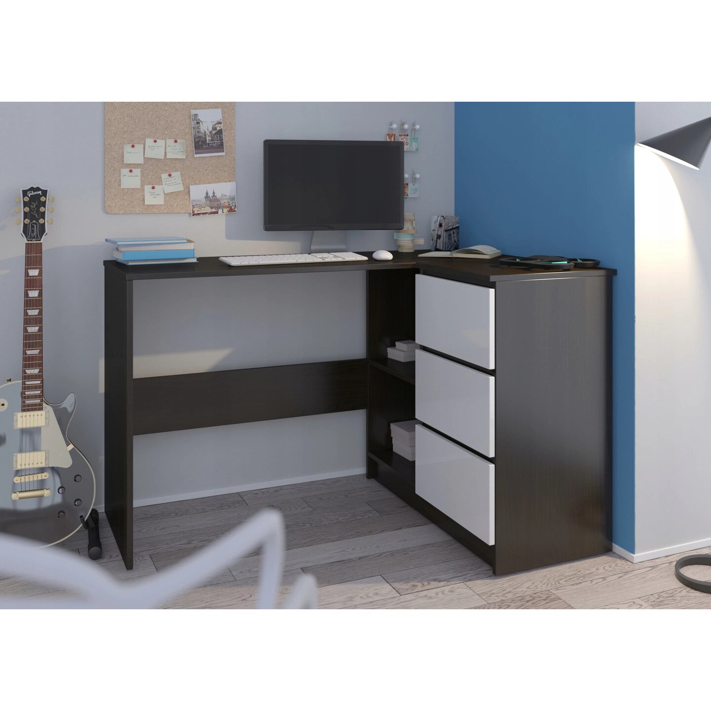 Birou, PVC, N-4P MIX WENGE, 76x87x112 - eMAG.ro