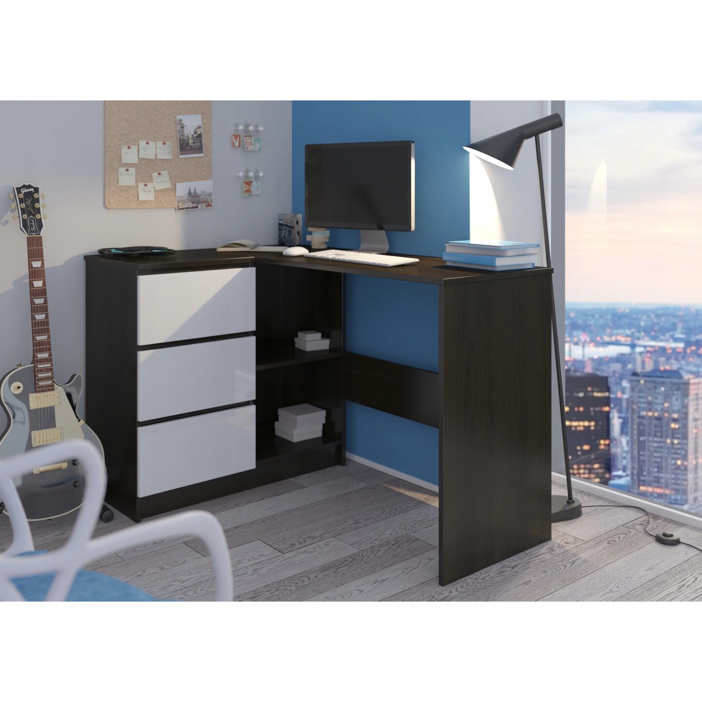 Birou, PVC, N-4L MIX WENGE, 76x87x112 - eMAG.ro