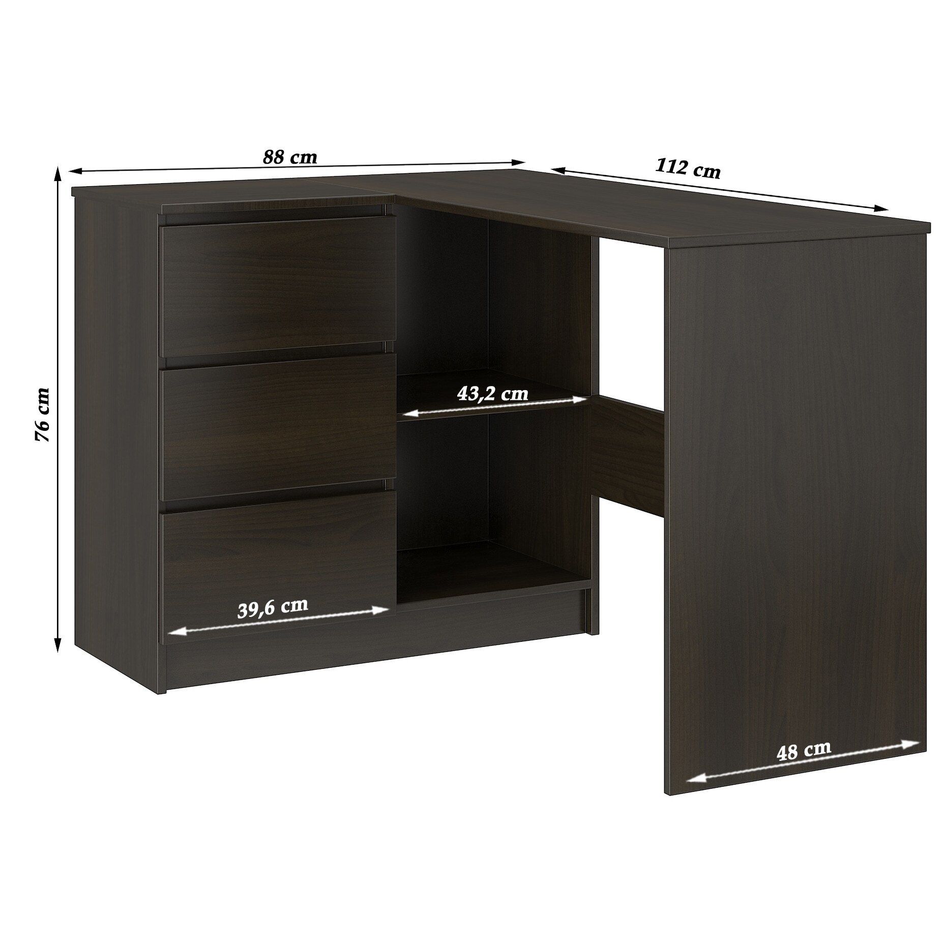 Birou, PVC, N-4L WENGE, 76x87x112 - eMAG.ro