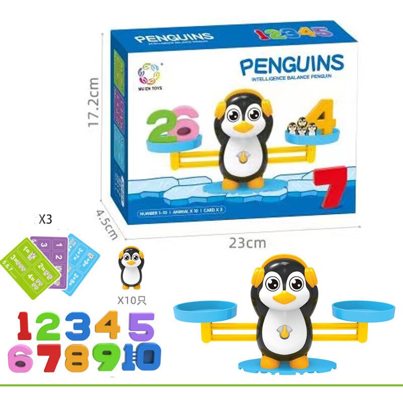 Jucarie tip balanta "Invatam matematica", Model pinguin, 3 ani+ ...