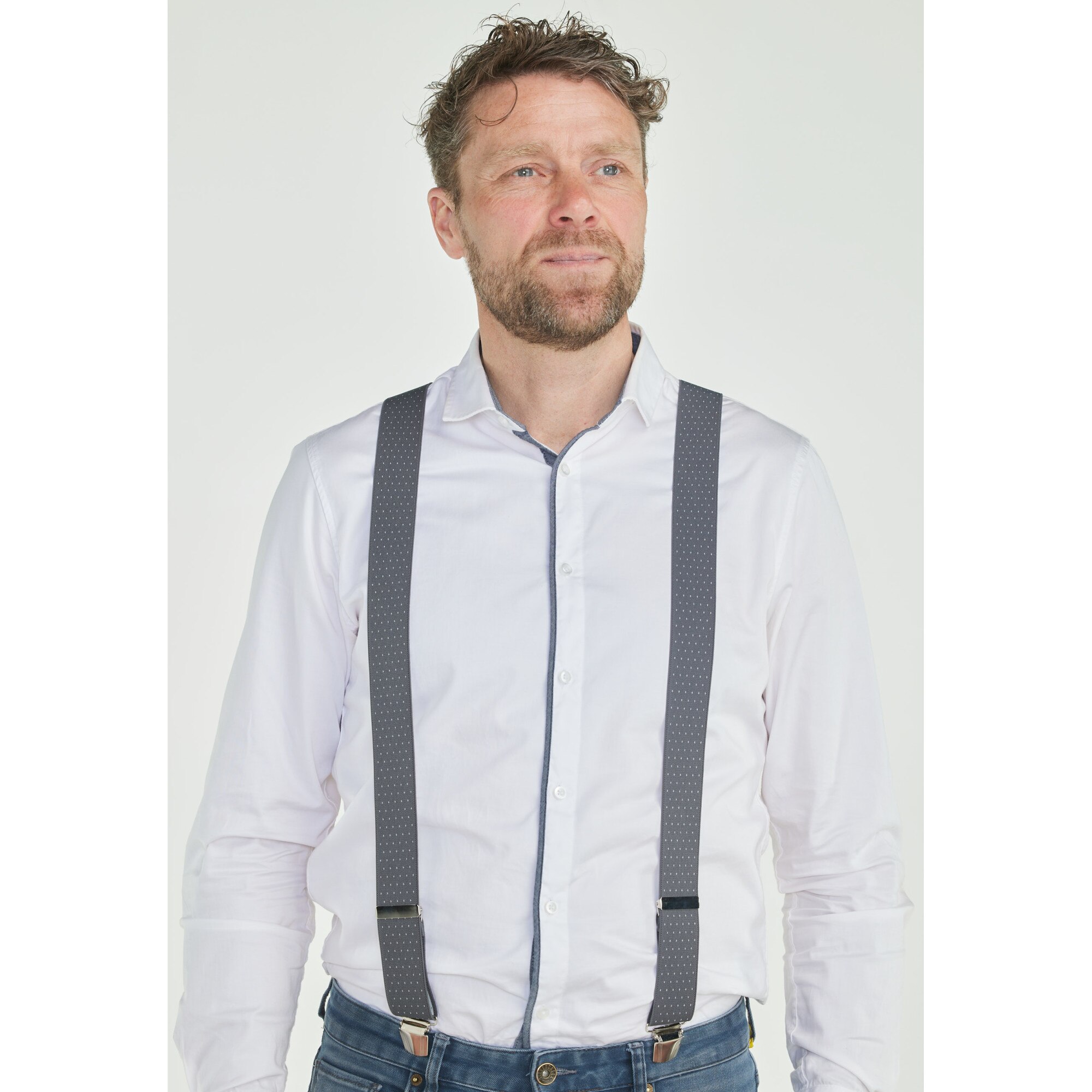 Bretele barbati Pierre Mouton, Gri, 120 cm - eMAG.ro