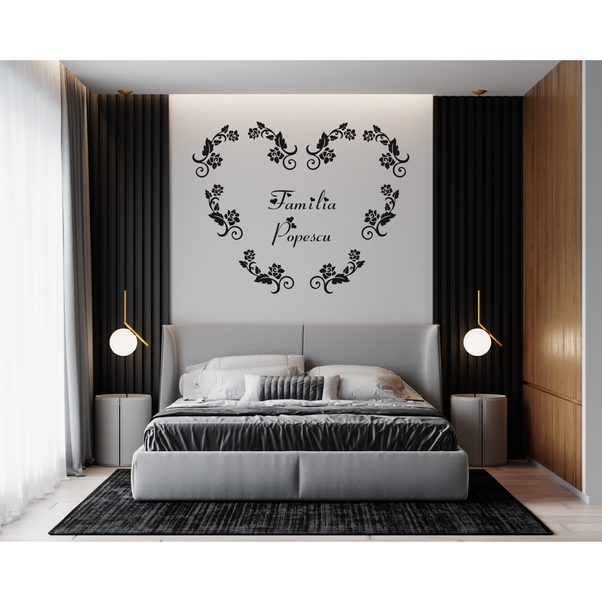 Sticker autocolant de perete personalizat inima, 120 x 95 cm - eMAG.ro