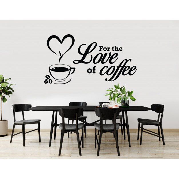 Sticker autocolant bucatarie for the love of coffee, 120 x 65 cm - eMAG.ro