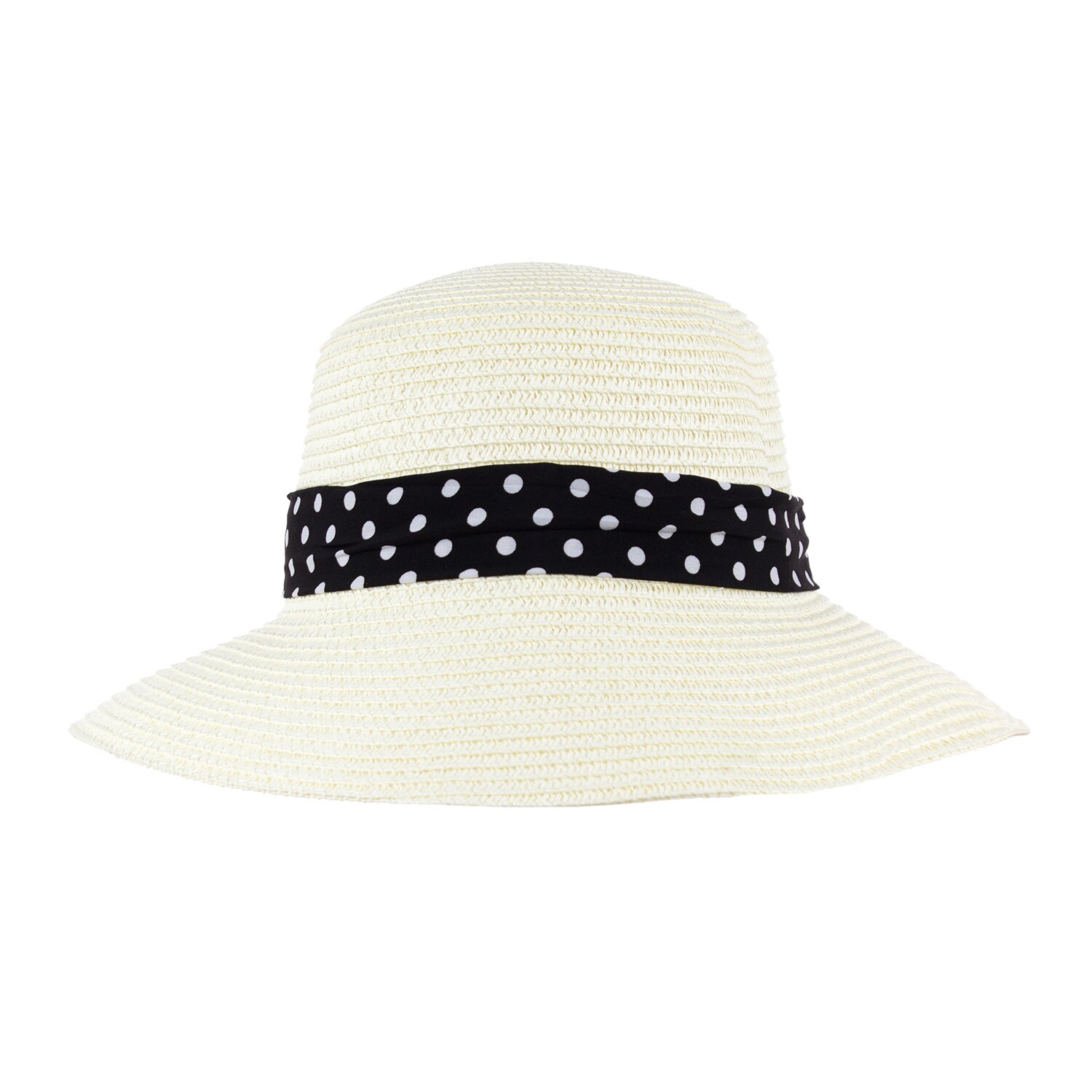 Pami női szalmakalap masni pöttyös, 57 cm, krém - eMAG.hu
