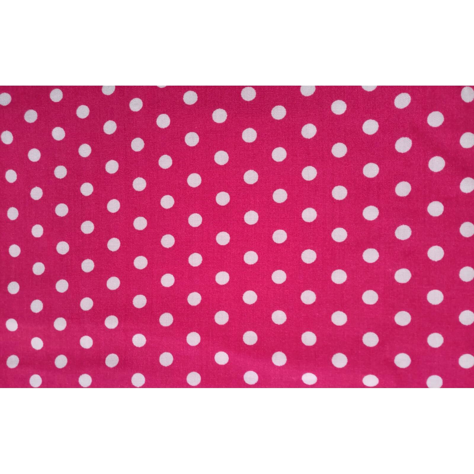 Material textil, vascoza neelastica, ciclam imprimeu buline, 150cm ...