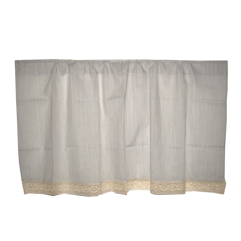 Perdea scurta cu dantela, MATILDA grey, 45 x 90 cm - eMAG.ro