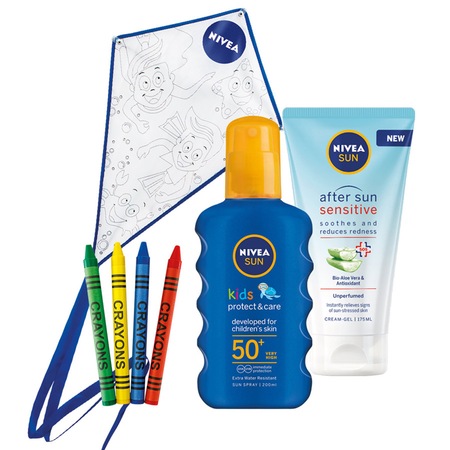 Pachet Nivea Sun Kids: Spray colorat de protectie solara pentru copii ...